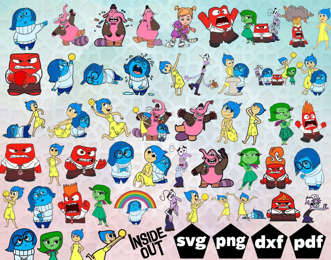 Insideout SVG LAYERED Designs, Insideout Birthday, Inside Out Alphabet ...