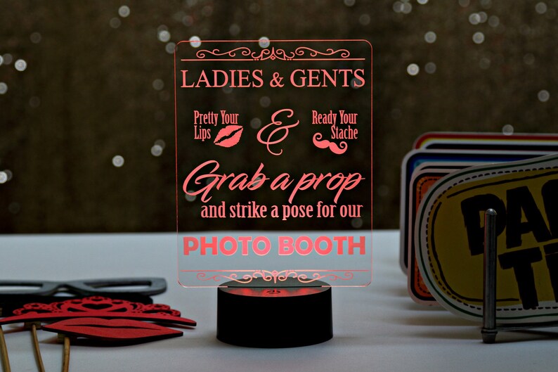 Photo Booth LED Sign Grab a Prop and Strike a Pose - Etsy