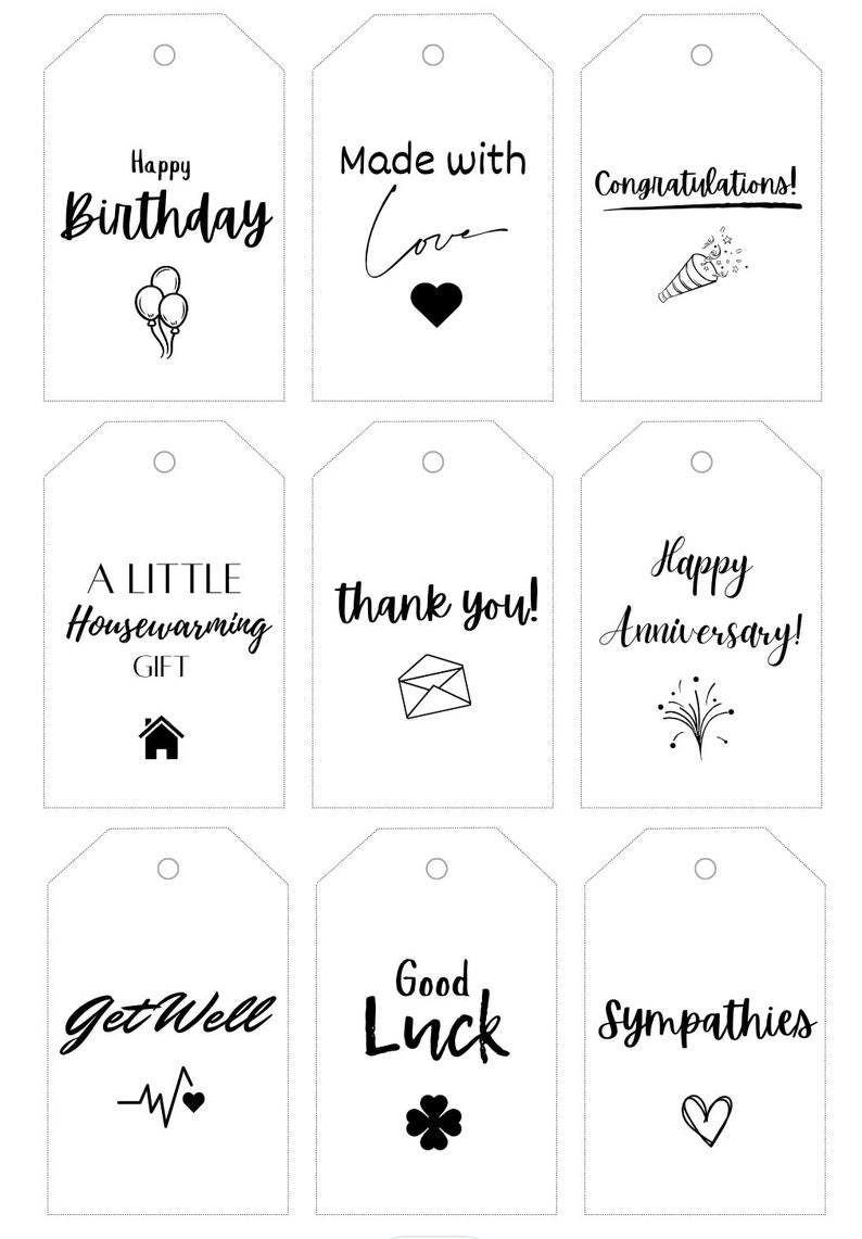 Printable Occasion Gift Tags - Etsy