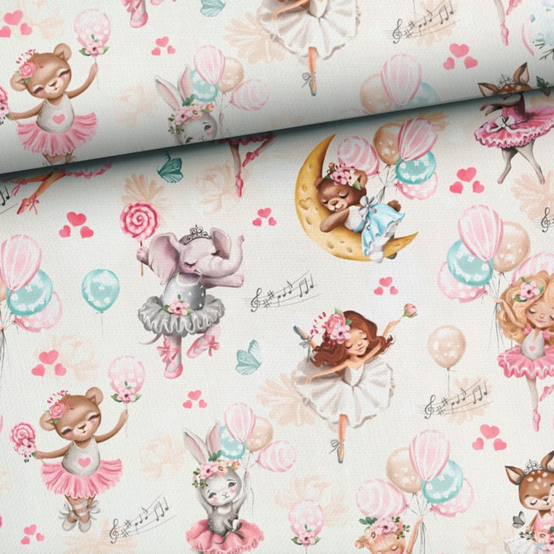 Ballet Dancer Cotton Fabric, Ballerinas and Friends, Nursery Fabric ...