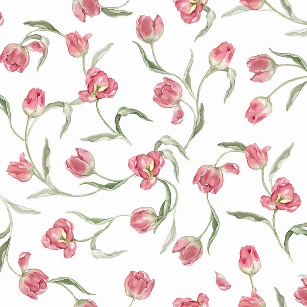 Tulip Print Fabric - Etsy
