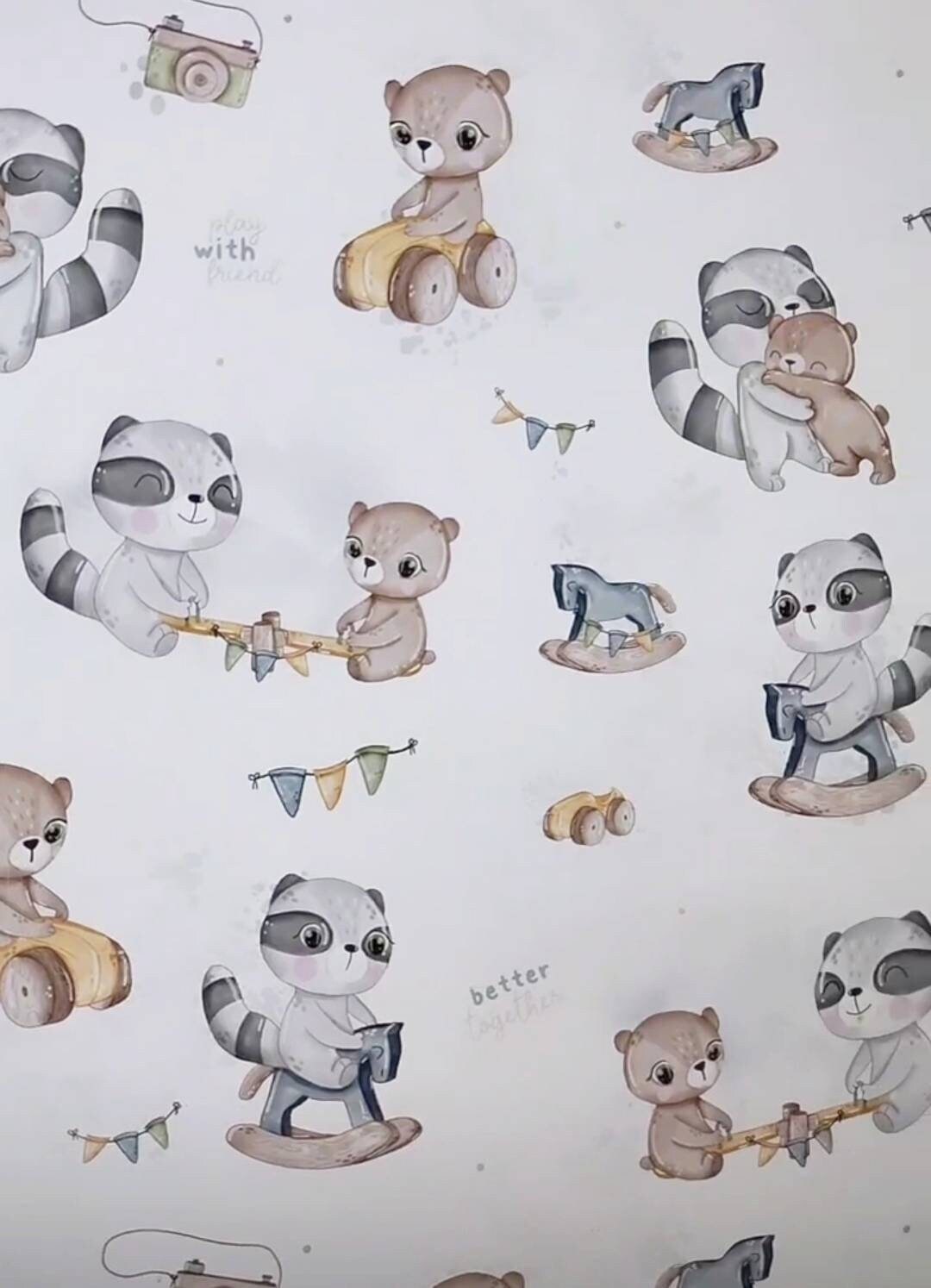Friends Forever Cotton Fabric, Woodland Nursery Fabric, Premium Textile ...