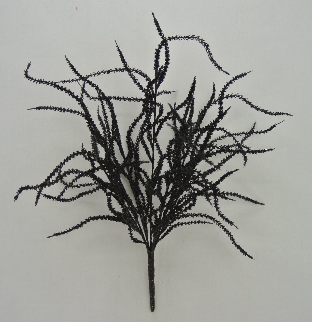 Halloween Black Willow, 22 Glittered Filler Stem, Wreath Embellishment ...