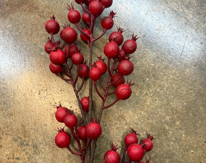 Crabapple Spray, Red Berry Spray 29", Fall Wreath or Craft Floral ...