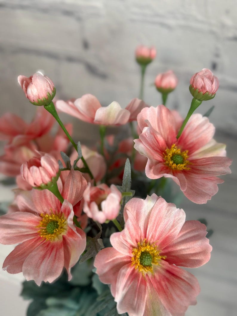 Peach Cosmos Bush X 12, 22”, Wreath Embellishment Supply, Floral Supply ...
