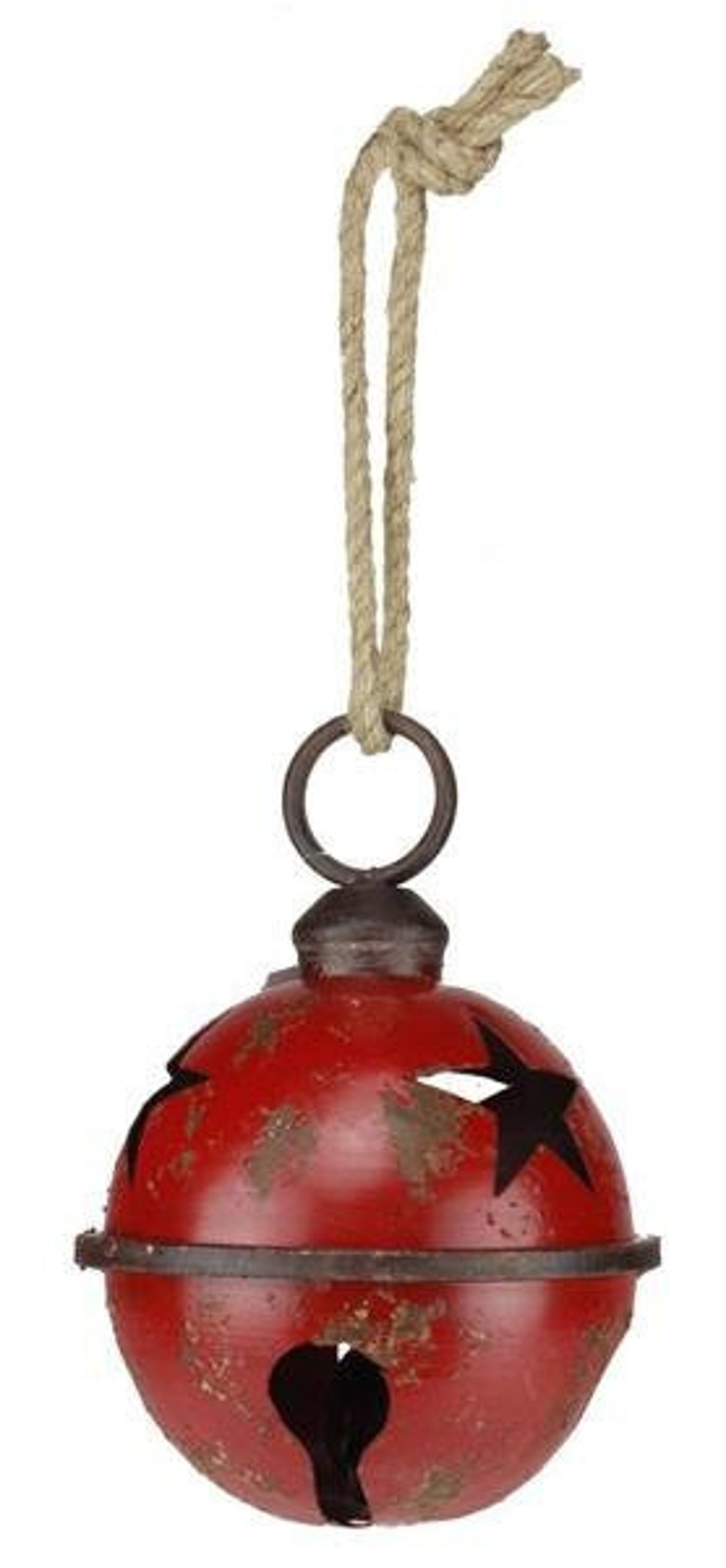 Jingle Bell Antique Rustic Red Rust 7” Dia, Christmas Accent for ...