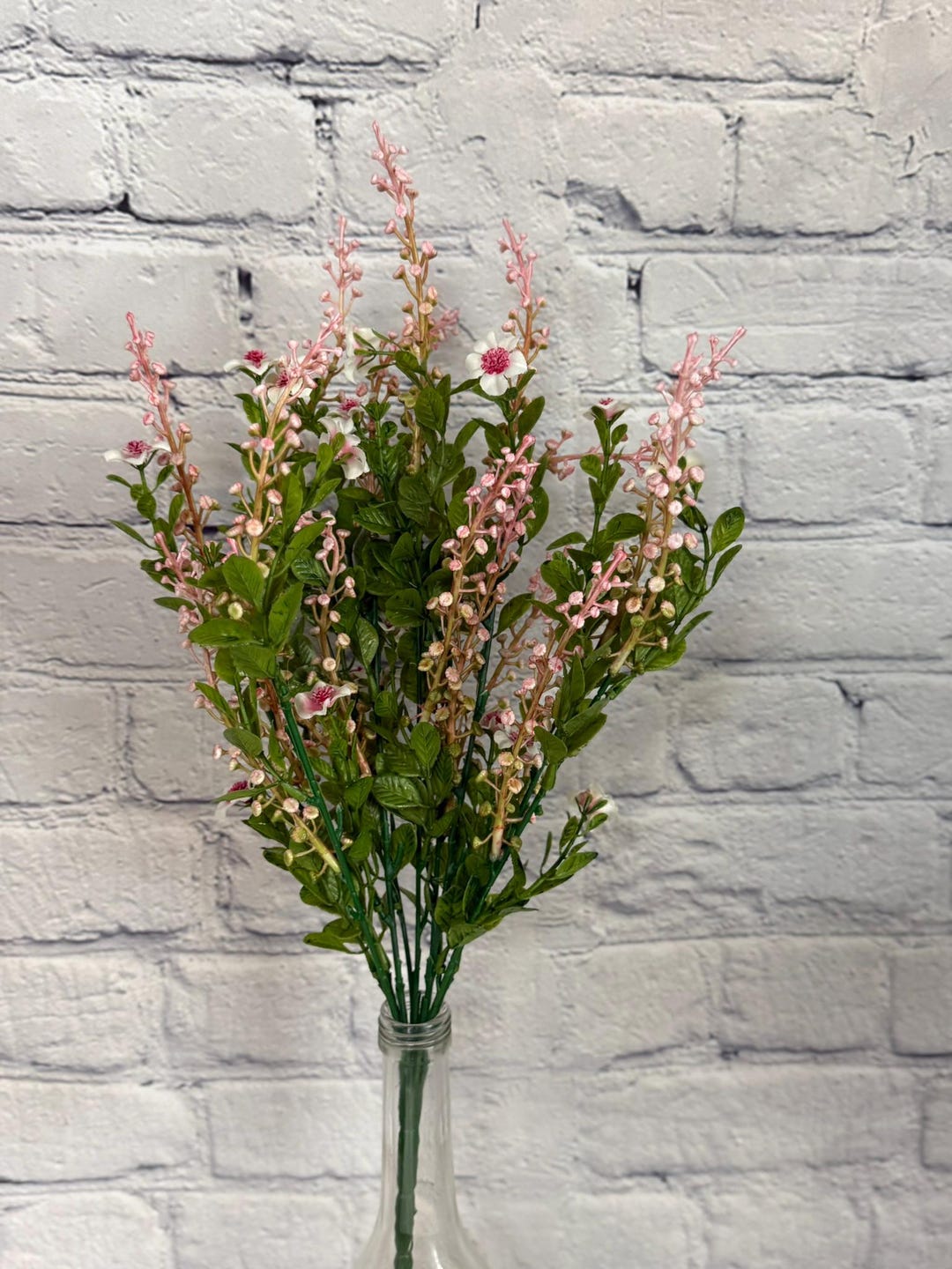 Pink Filler Bush – 19" Tall With 9 Stems – Perfect for Vases, Wreaths ...