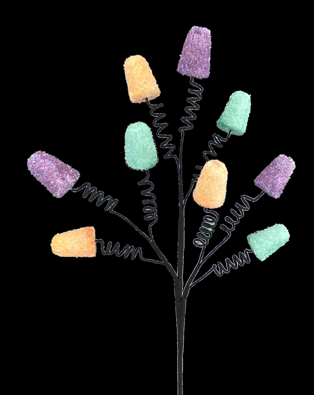 Gumdrop Pick Orange Mint and Purple 16”, Christmas Spray for Wreaths ...