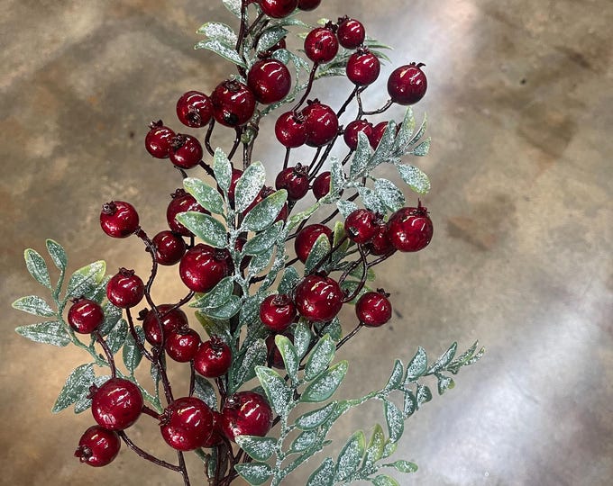 Red Berry Spray 31 In, Berry Spray, Winter Spray, Wreath Embellishment ...