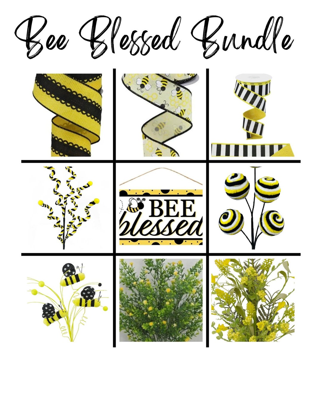 Bee Blessed Bundle, Wreath Bundles, Wreath Kits, Bee Decor, Summer ...