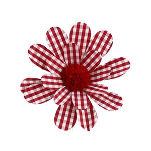 Gingham Red and White Sunflower, Red and White Gingham Daisy, Country ...