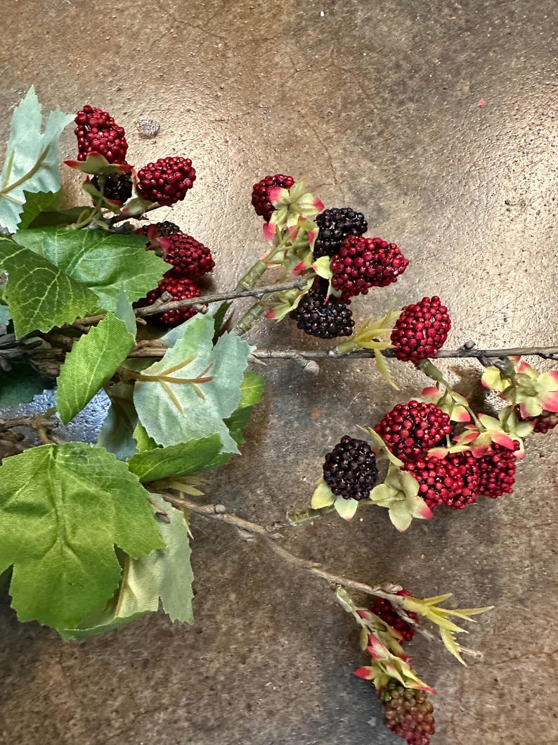 Styro Raspberry Spray X 4 19”, Raspberry Branch Stem, Wreath ...