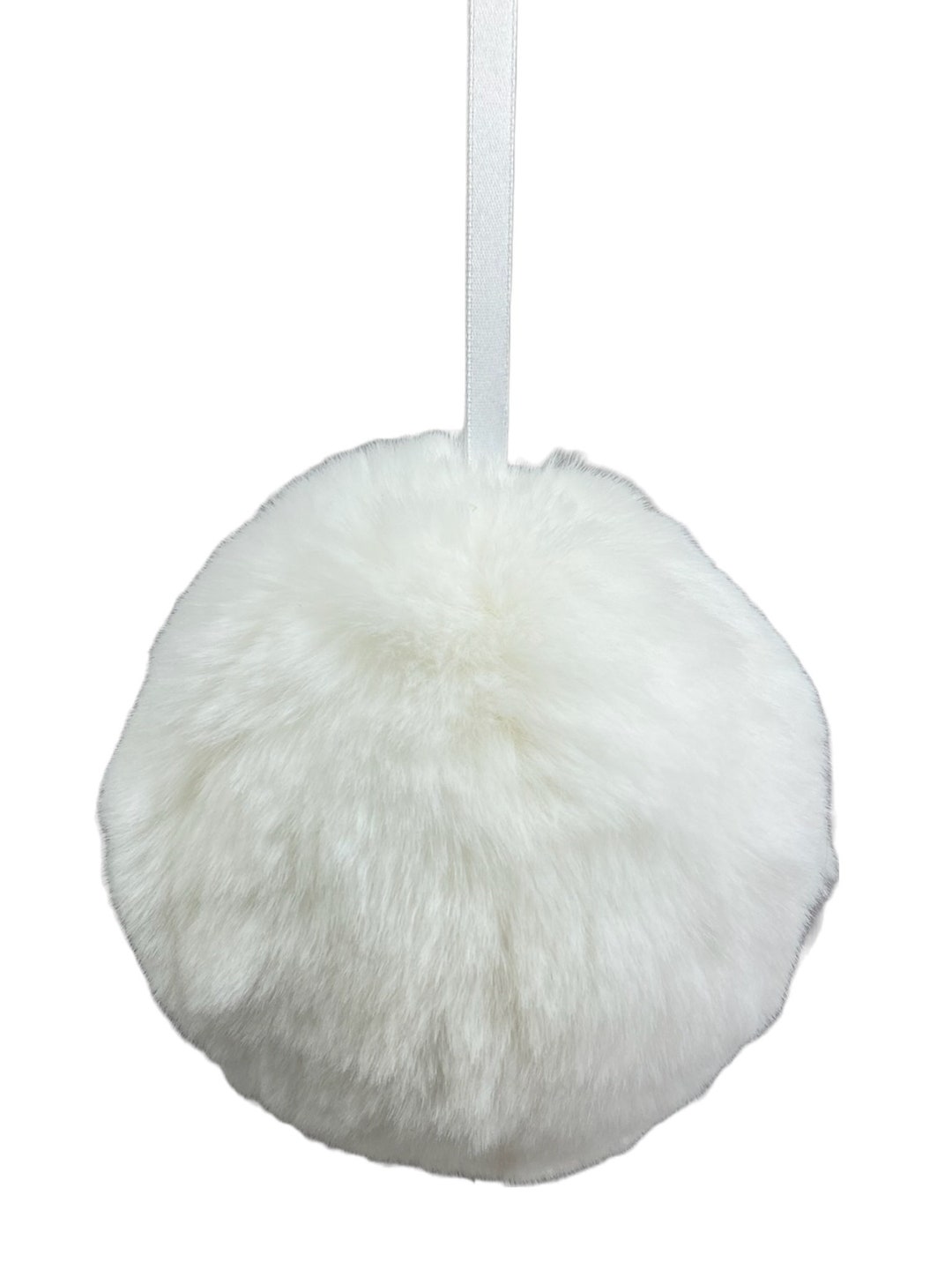 White Faux Fur Ornament 6" H, Perfect for Wreaths, Centerpieces, Swags ...