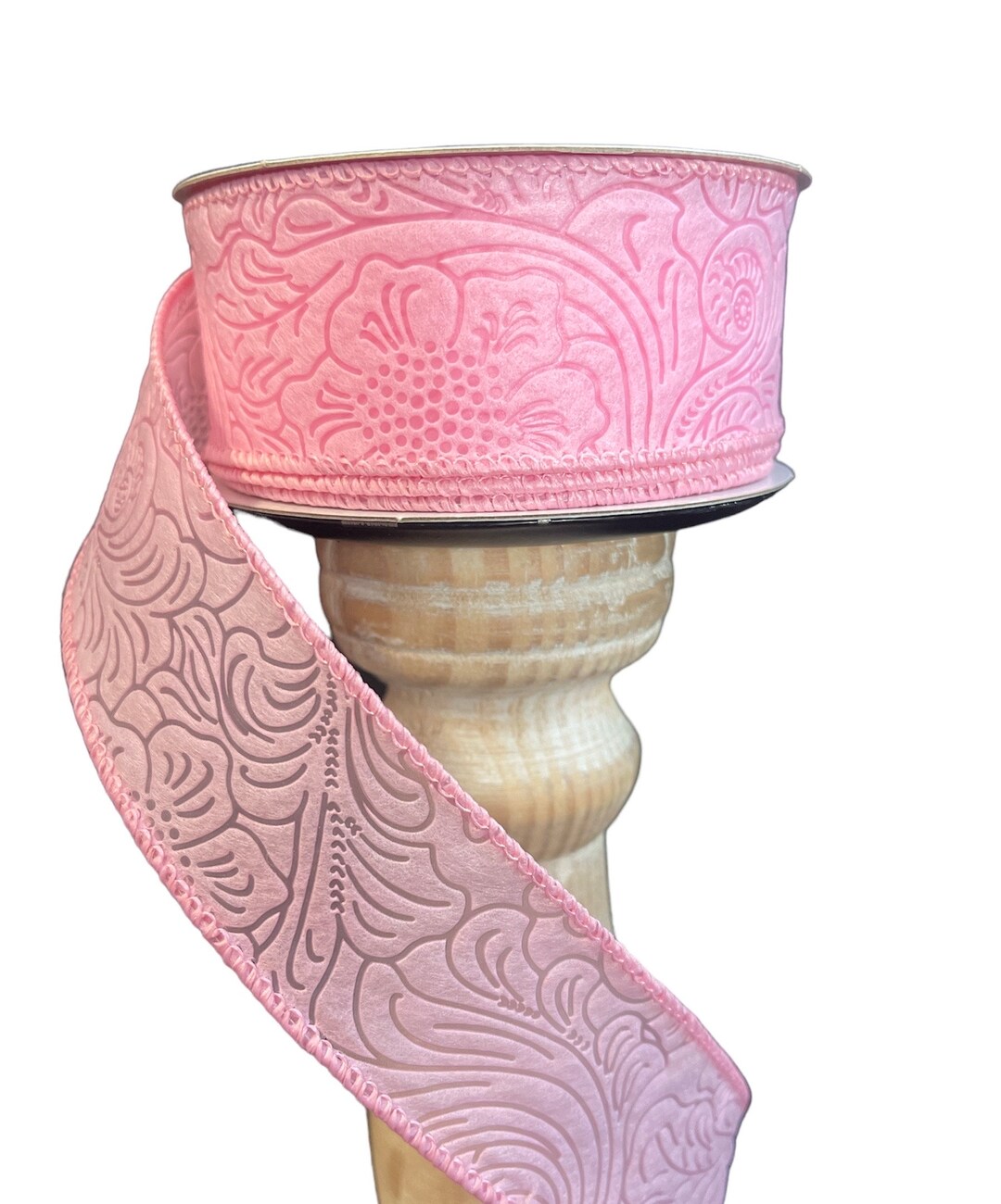 Embossed Ribbon, Pink Spring Floral, 1.5” X 10 Yards, Jascotina Ribbon ...