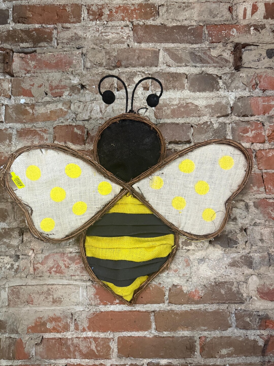 Burlap Bee Form Wall Hanging Art, Front or Back Porch Summer Décor ...