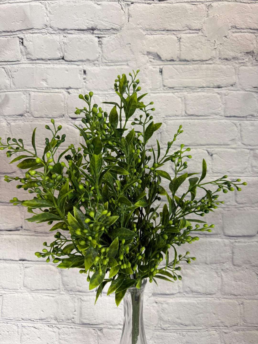 Greenery Plastic Leaf Bush – 7 Stems | Greenery Filler for Wreaths ...