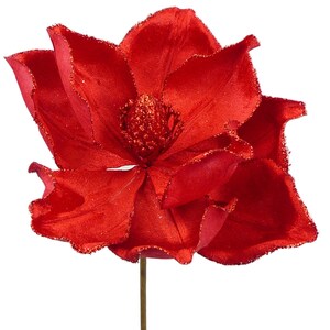Magnolia Red Velvet Pick 9w X 13h Winter Spray for - Etsy