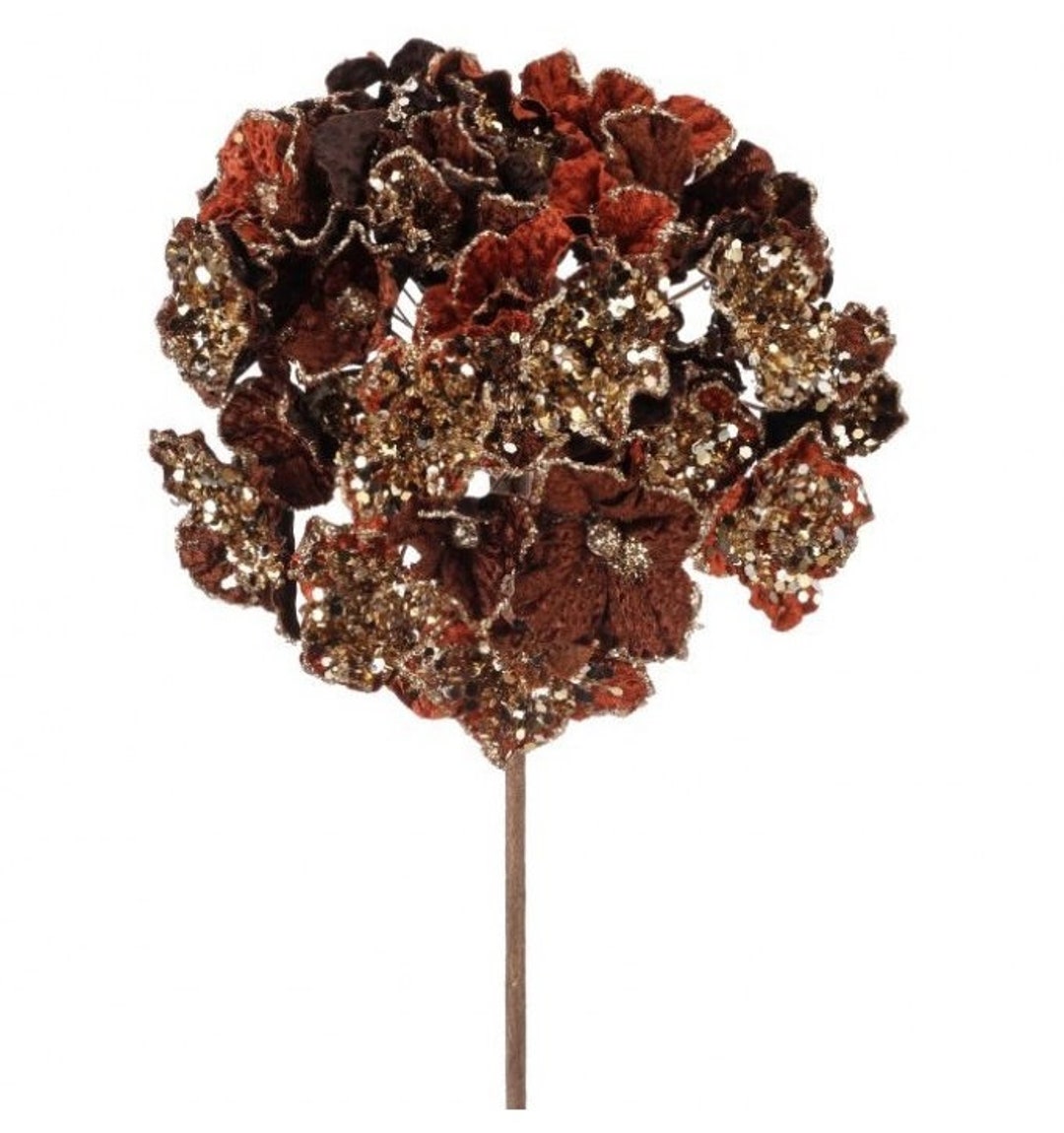 Copper and Bronze Jewel Encrusted Hydrangea 24, Bronze Decor Wreath ...