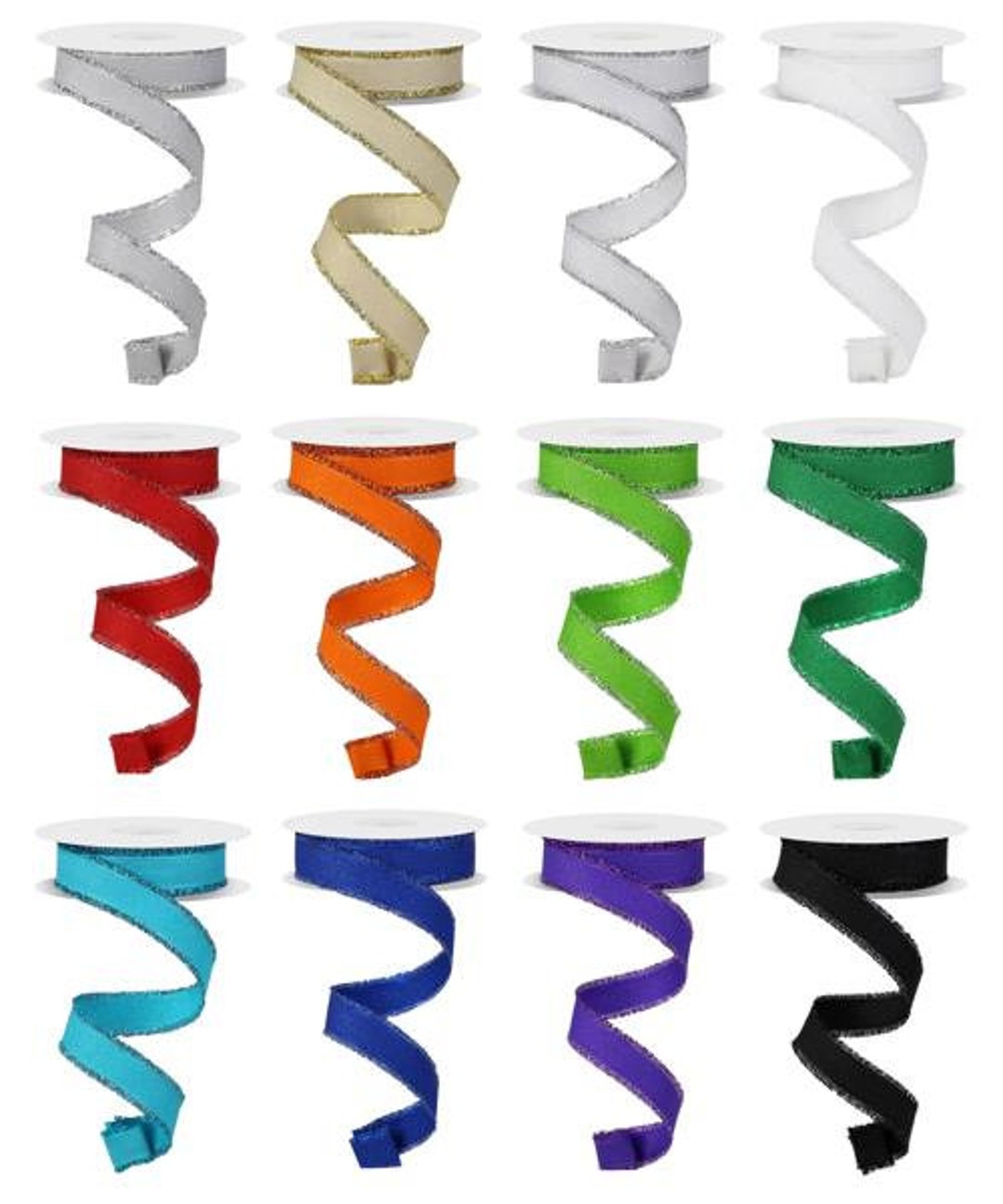 Fuzzy Edge Ribbon Assortment 12 Colors, 7/8" X 10 Yards Ribbon, RN5882 ...