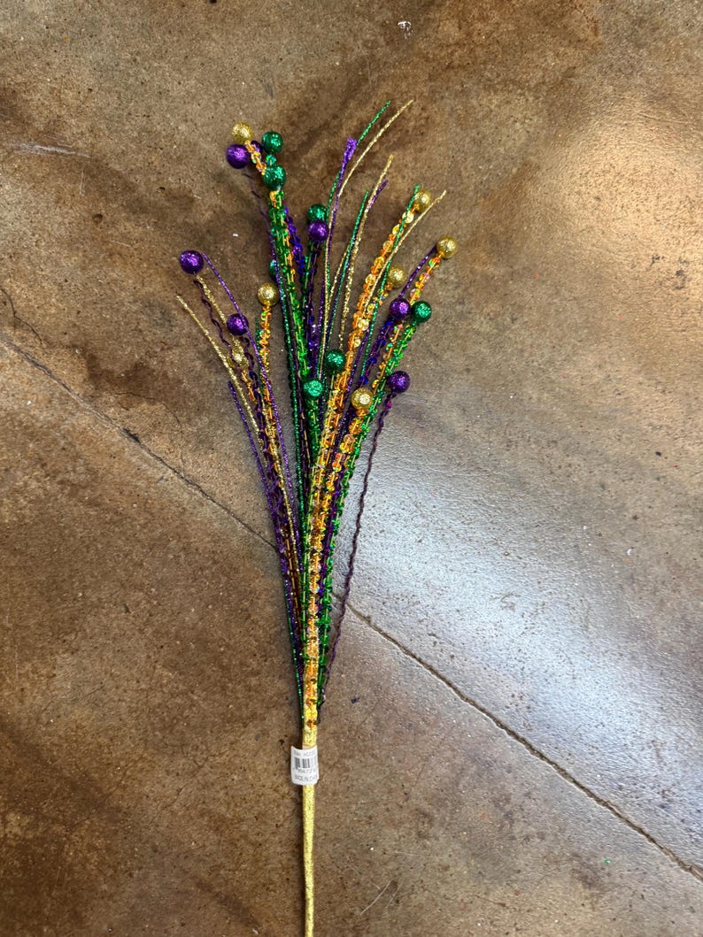 Mardi Gras Laser Sequin Glitter Ball Spray 27" Inches, Mardi Gras ...