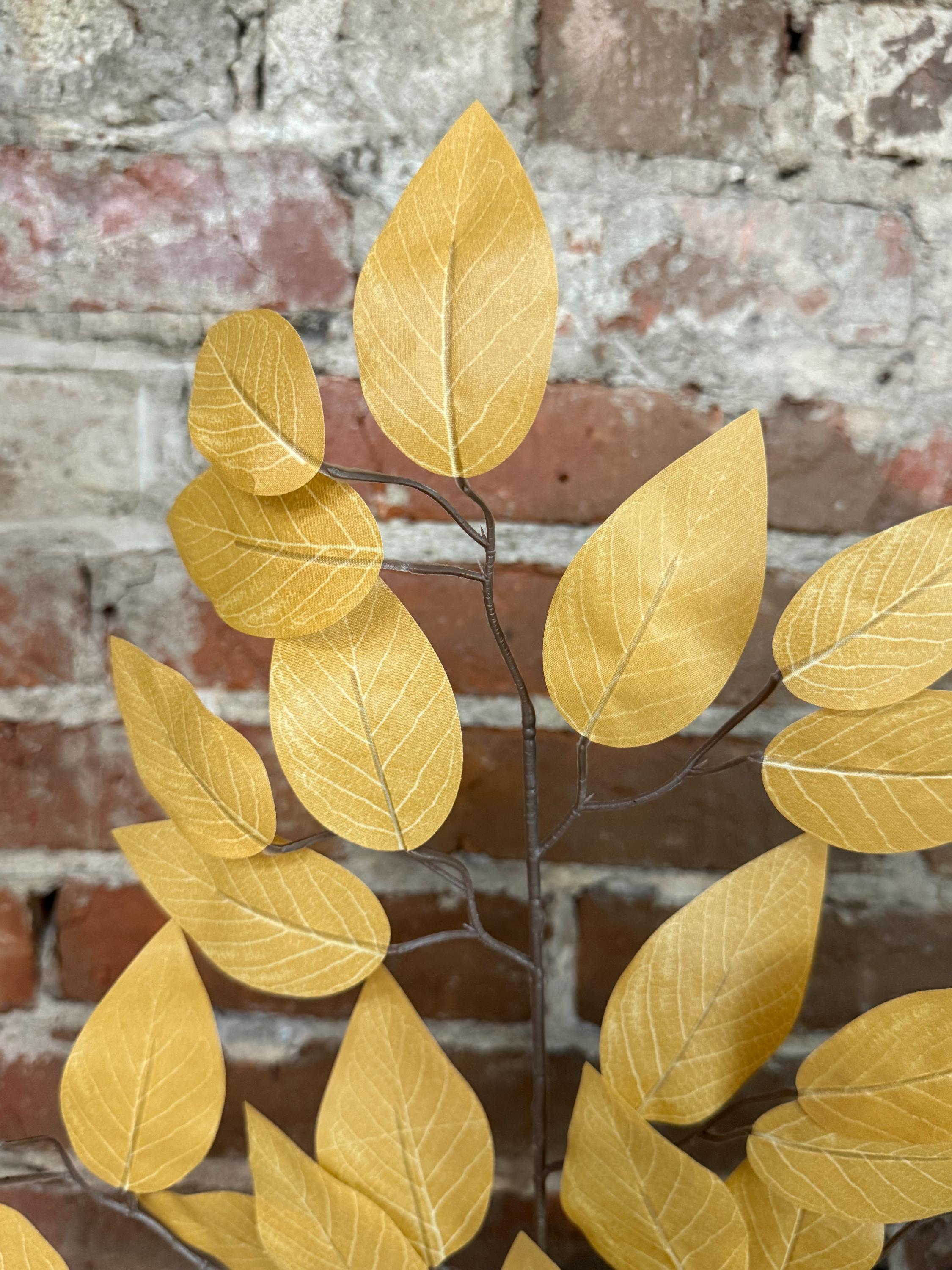 Antique Gold Ficus Leaf Spray 23", Antique Gold Leaves, Spring, Summer ...