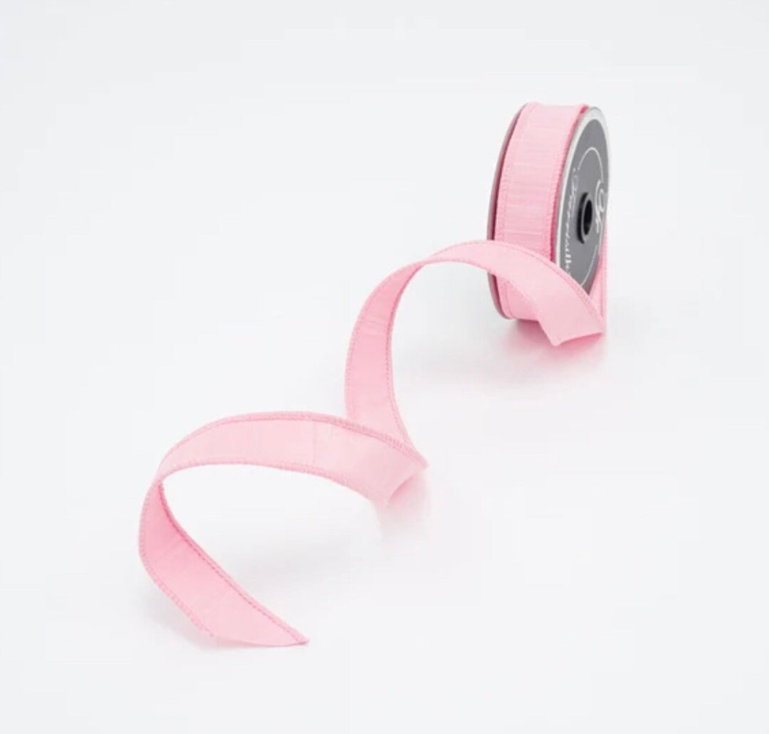 Pink Shabby Silk Wired Ribbon, 1 X 10 Yards Farrisilk Ribbon, RK114-14 ...