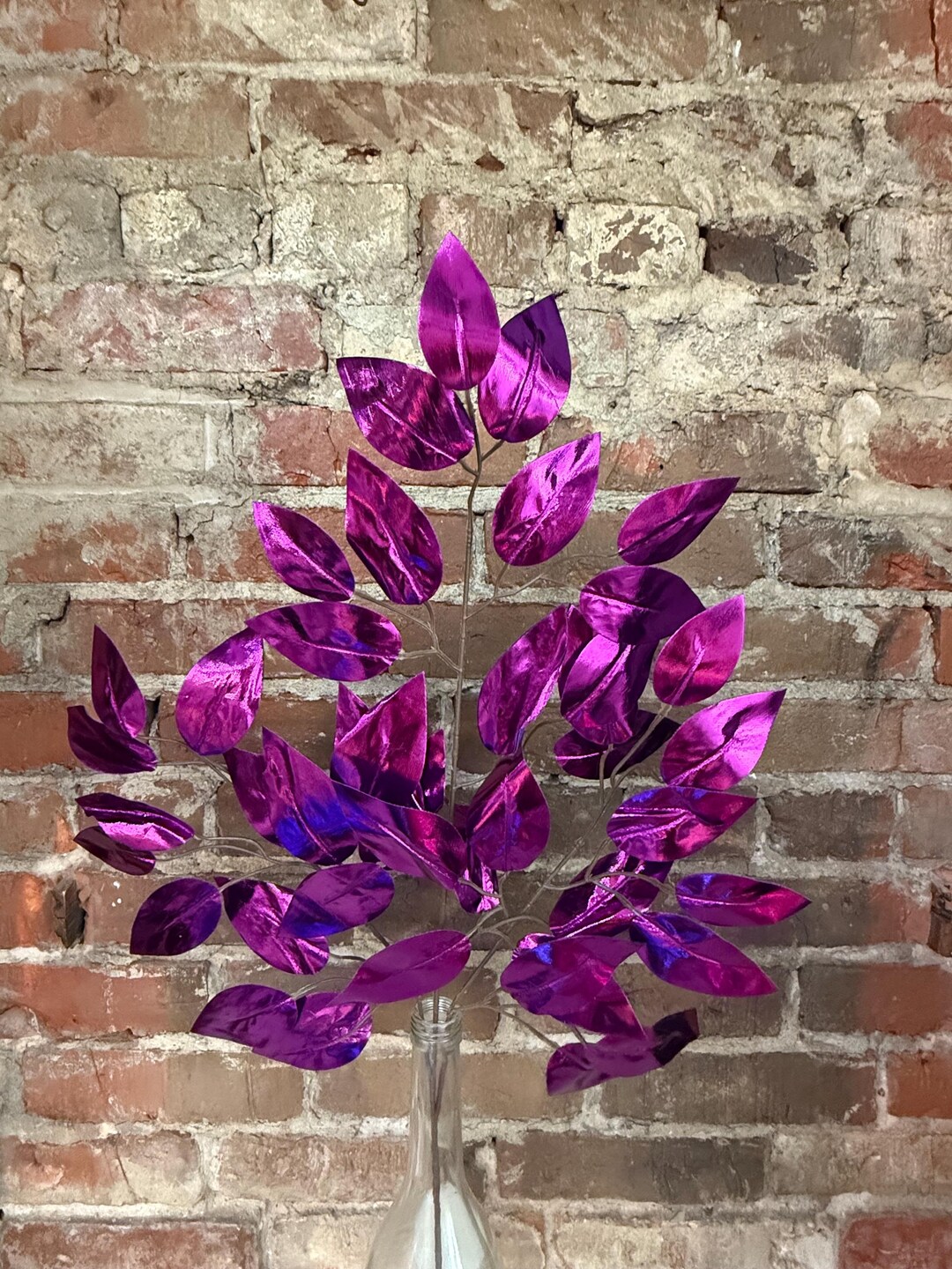 Purple Metallic Ficus Leaf Spray 23", Perfect for Mardi Gras, Halloween XS244423 - Etsy