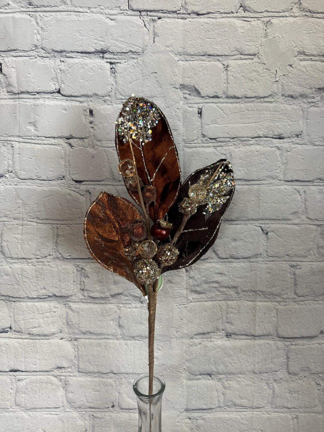 Copper and Bronze Salal Berry Spray 24”, Bronze Decor Wreath ...