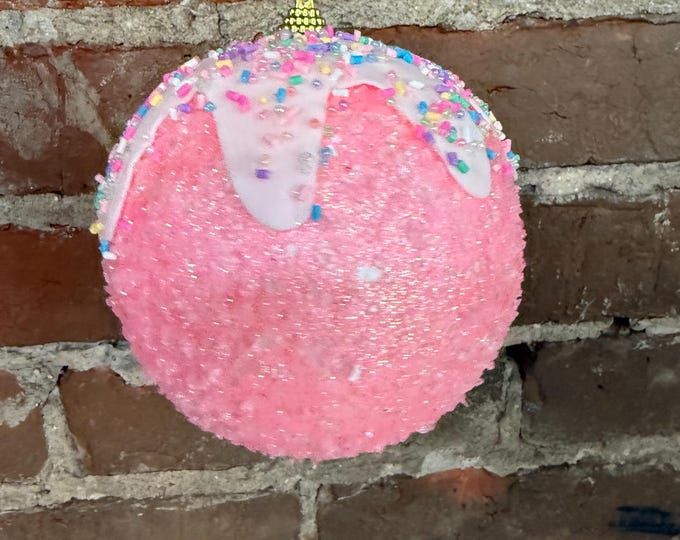 Pink Ornament, SMALL IMPERFECTIONS Sprinkles and Dipped Ball , 5 ...