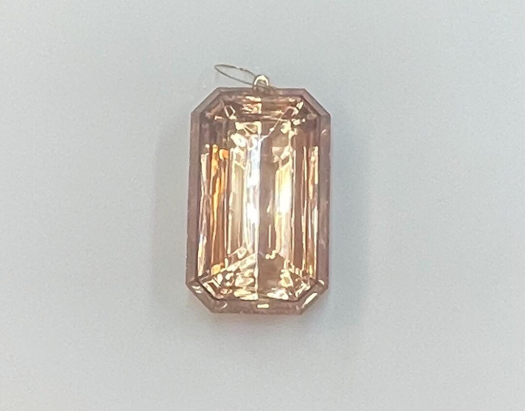 Rose Gold 8” Rectangle Acrylic Jewel Cut Precious Gem Ornament, Gold ...