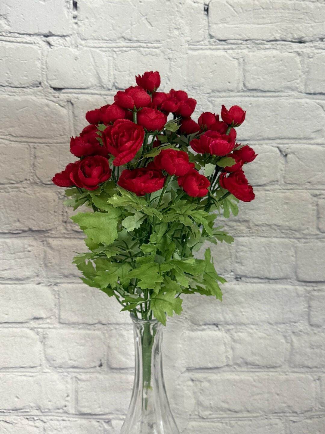 Red Mini Ranunculus Bush, 16"l, Wreath Supplies, Floral and Garden ...