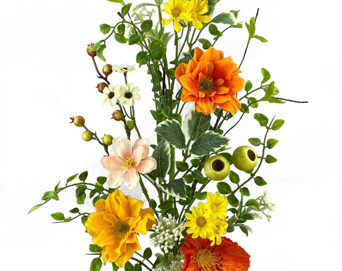 Spring Mini Flower, Orange Yellow Red 20”, Spring Mixed Floral, Spring ...