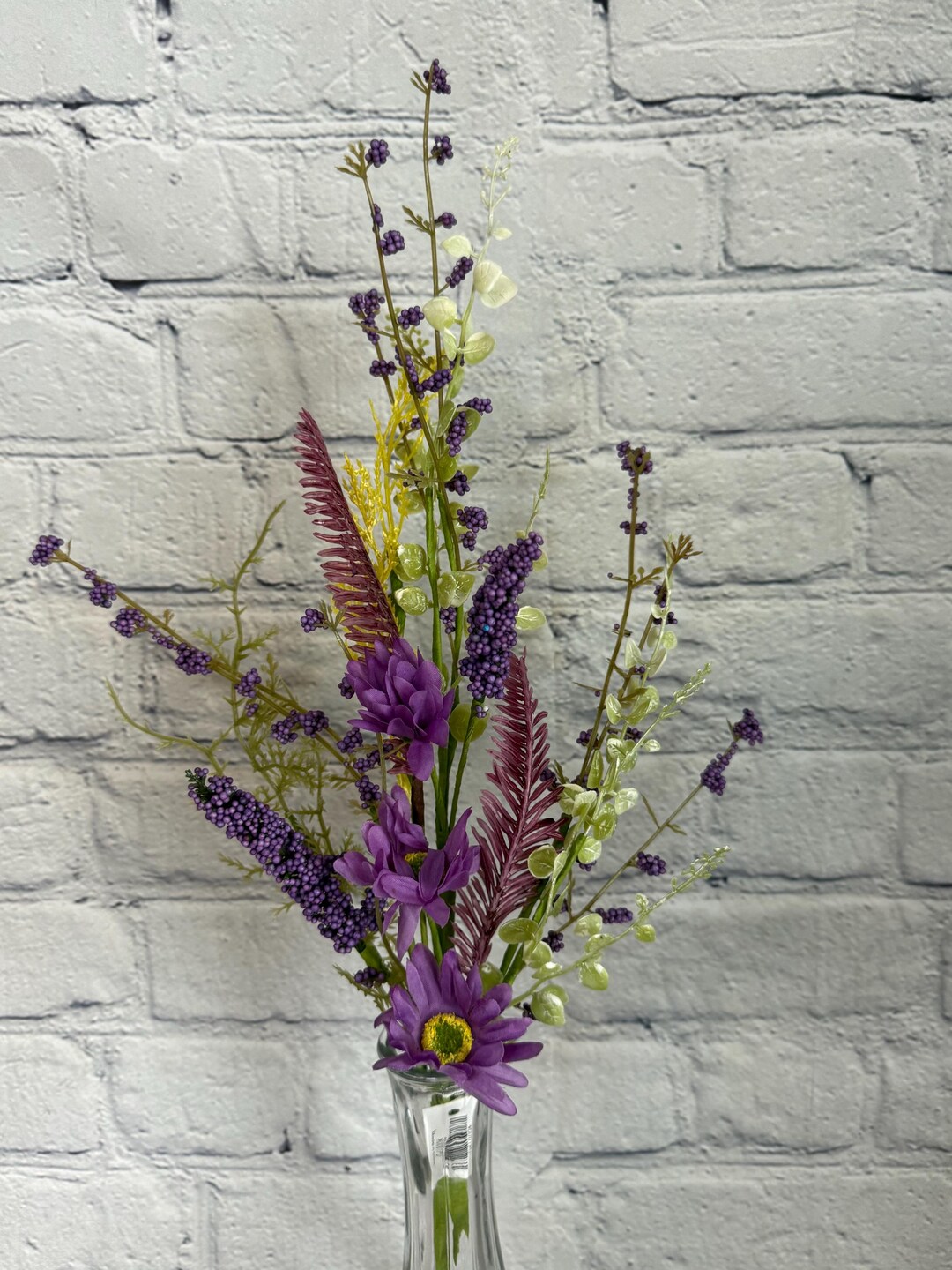 Purple Daisy Heather Pick 18”, Wreath Embellishment Supply, Floral ...