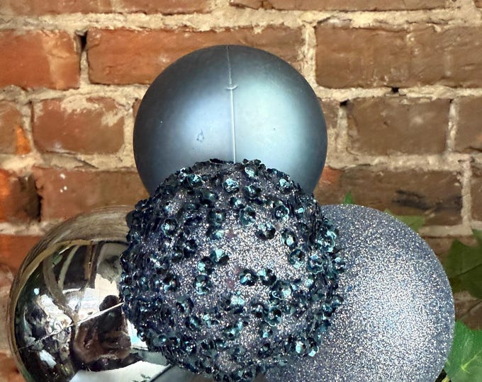 Ornament, Smoke Blue, Sequin Glitter Ball Cluster, 60mm - 80mm ...
