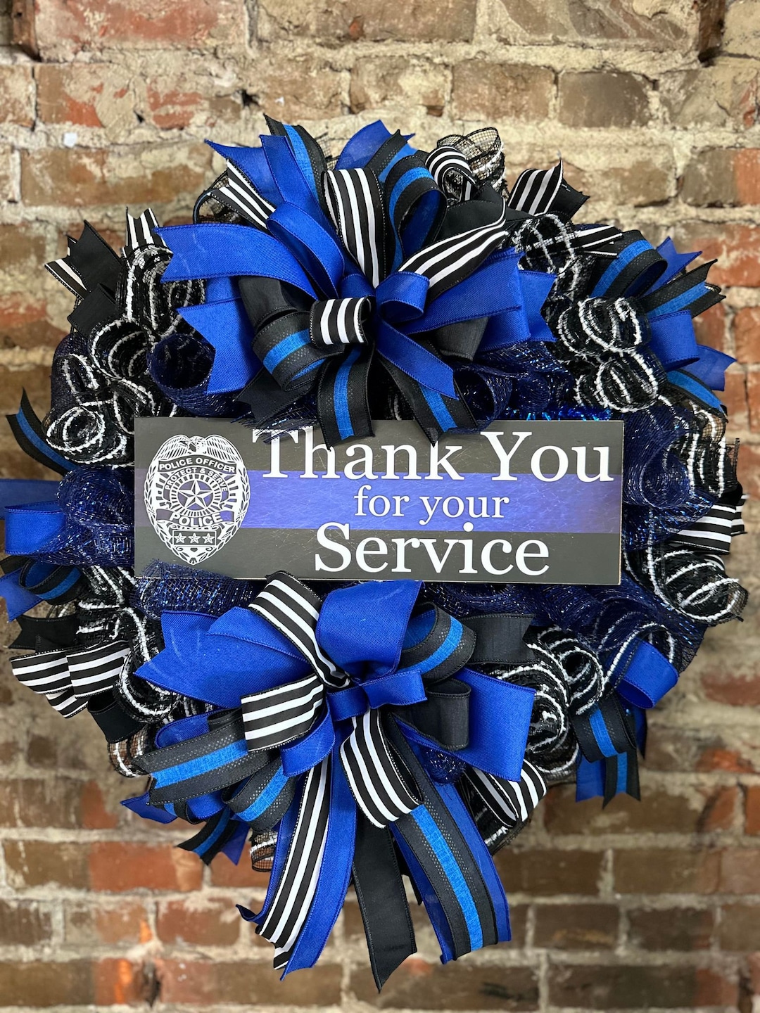 Thank You for Your Service Wreath, Peace Officers Memorial Day Door ...