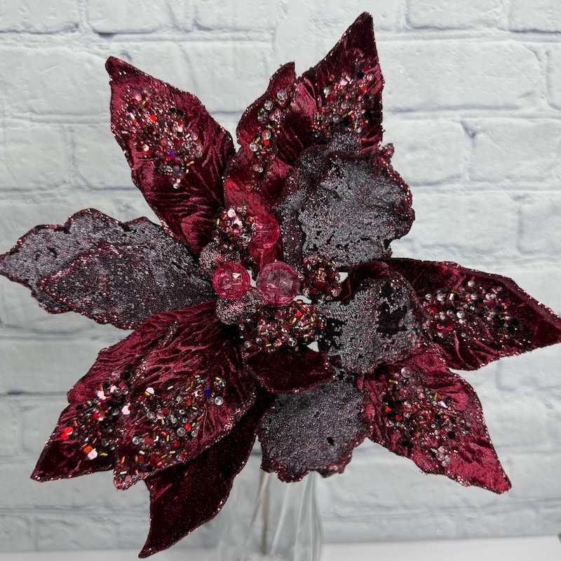 Burgundy Poinsettia - Etsy