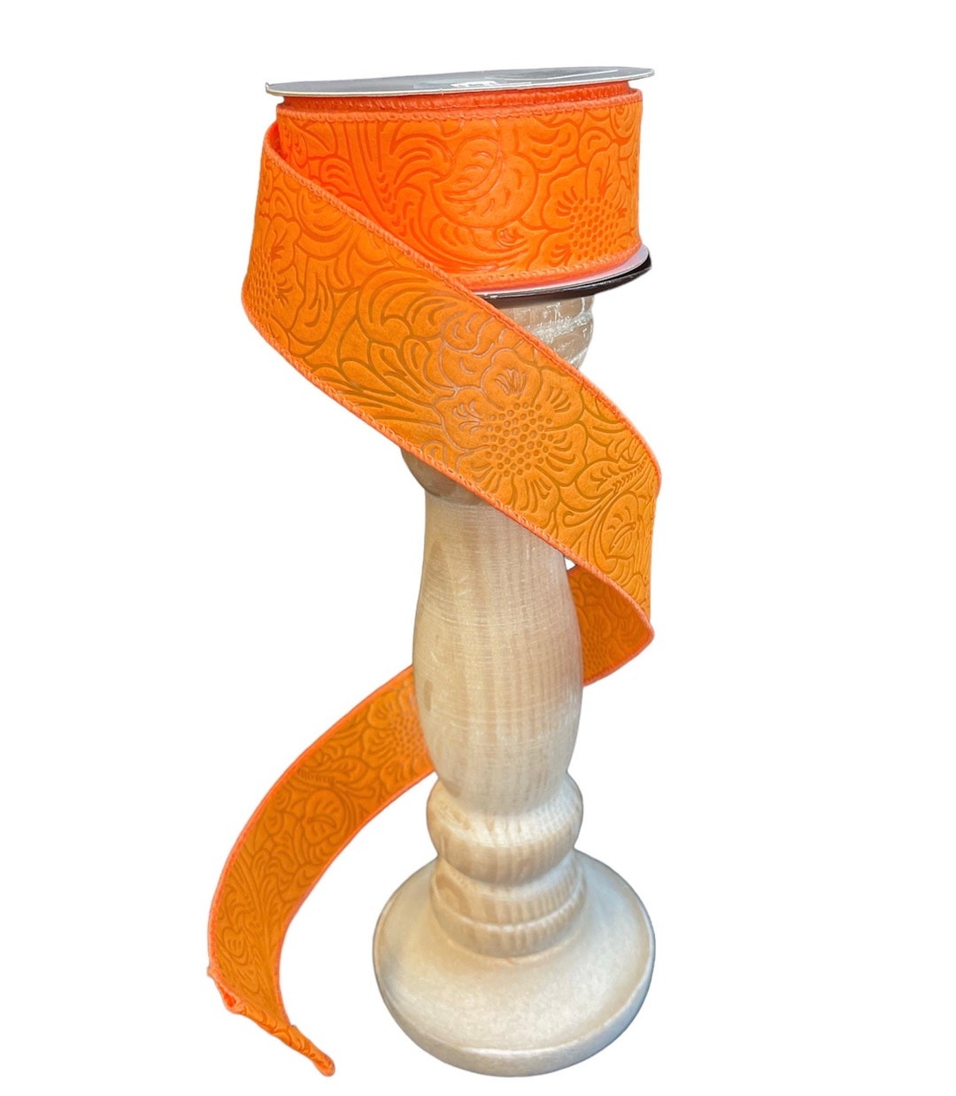 Embossed Ribbon, Orange Spring Floral, 1.5” X 10 Yards, Jascotina ...