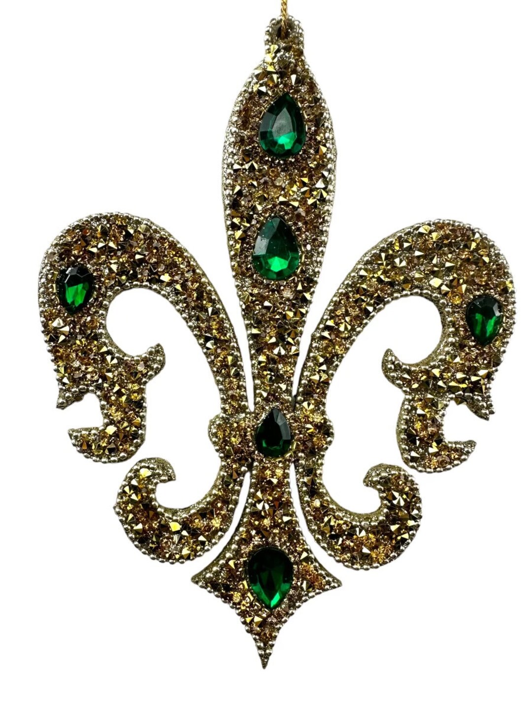 Mardi Gras Gold Green Jeweled Edge Fleur De Lis 7.5" Inches, Mardi Gras ...