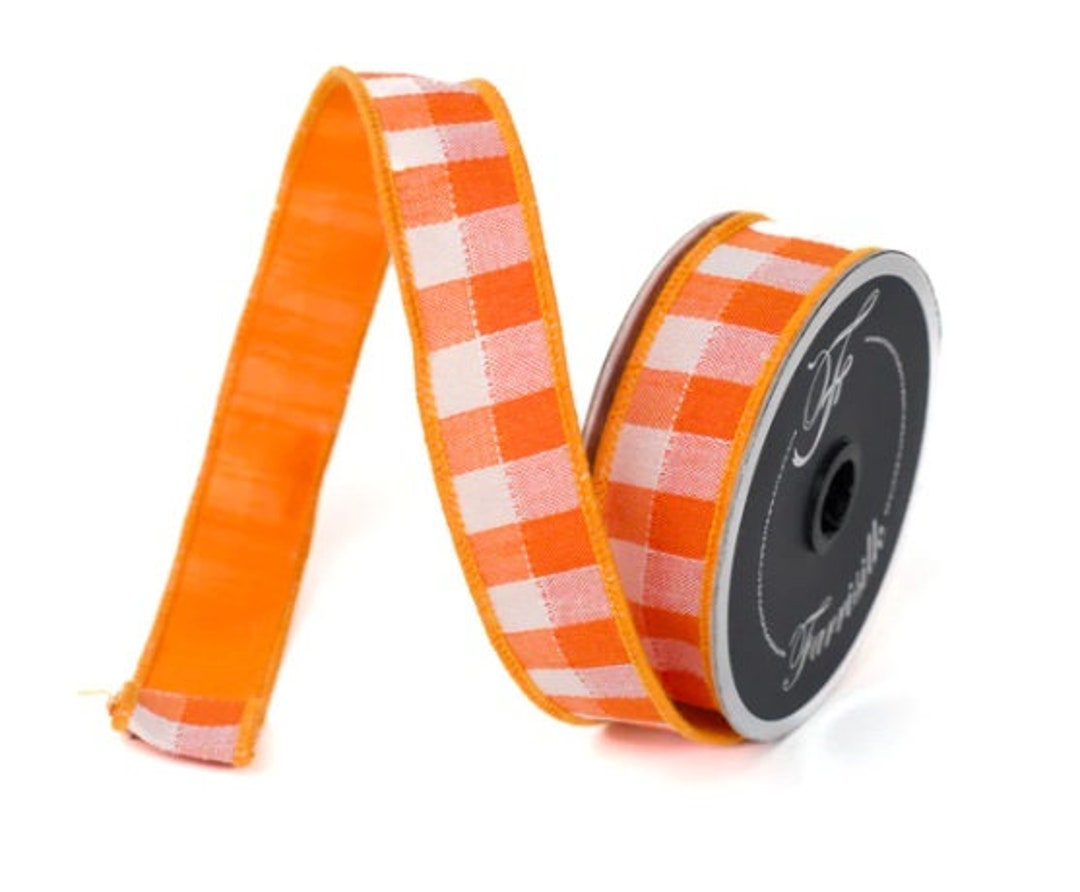 Orange Stitchery Plaid 1" X 10 Yards Farrisilk Ribbon, RK502-52 - Etsy