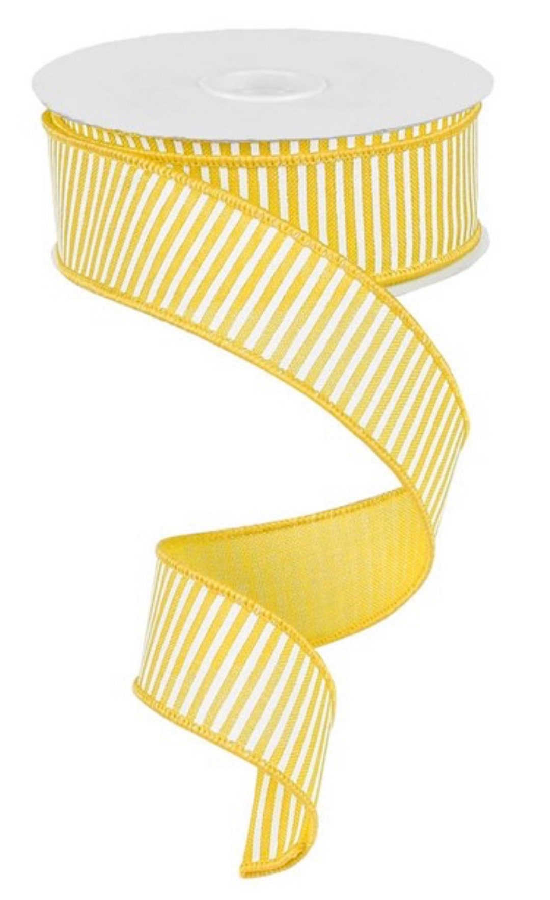 Yellow and White Horizontal Stipe Royal Canvas 1.5” X 10 Yards, Ribbon ...