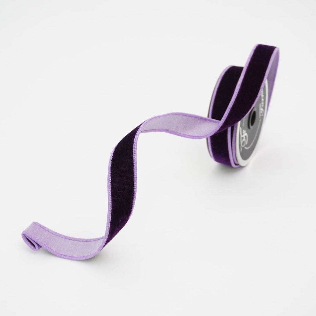 Purple Violet 2 Tone Velvet Ribbon, 1 X 10 Yards Farrisilk Ribbon ...