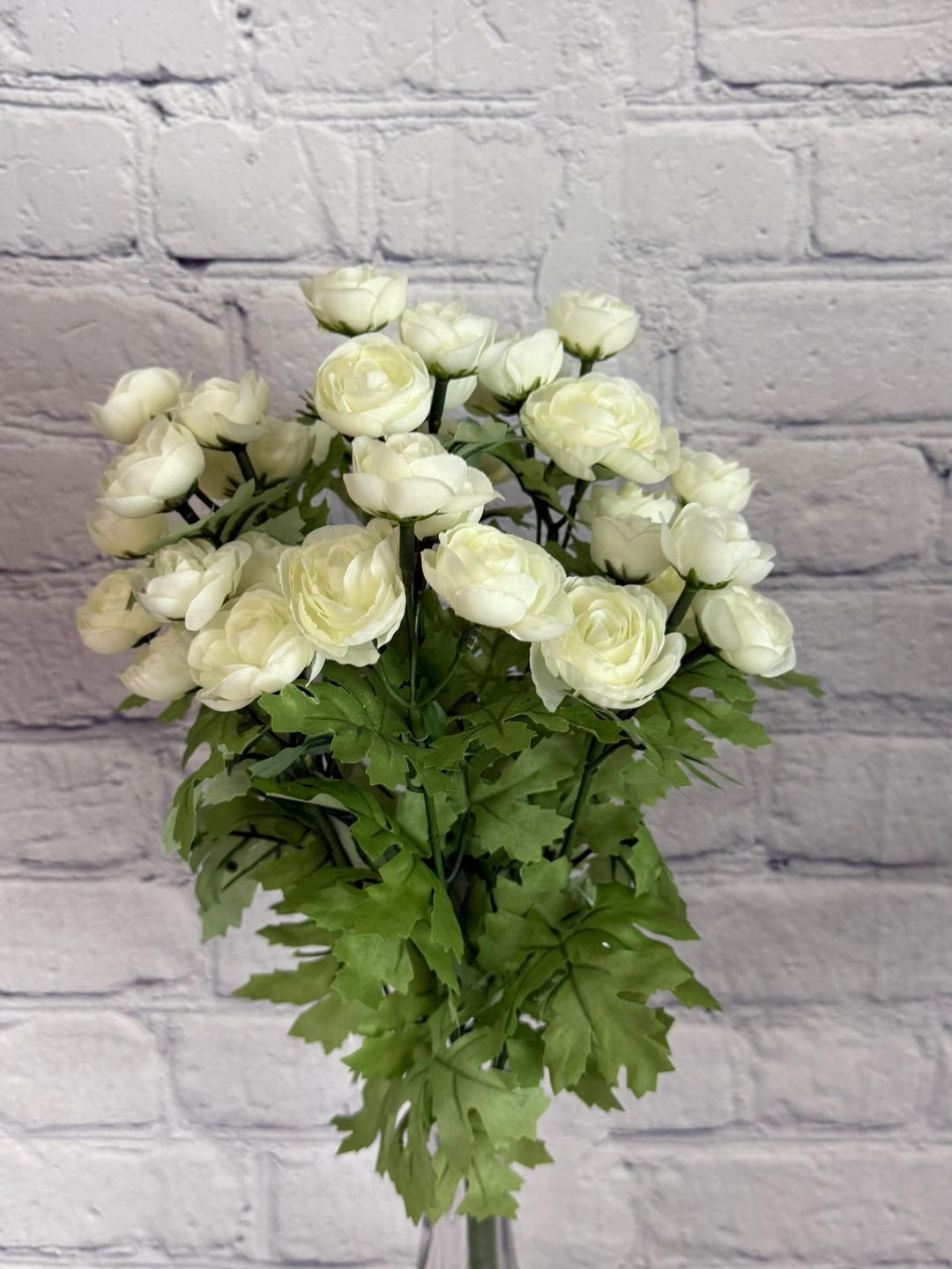 Mini Cream Ranunculus Bush, 16"l, Wreath Supplies, Floral and Garden ...