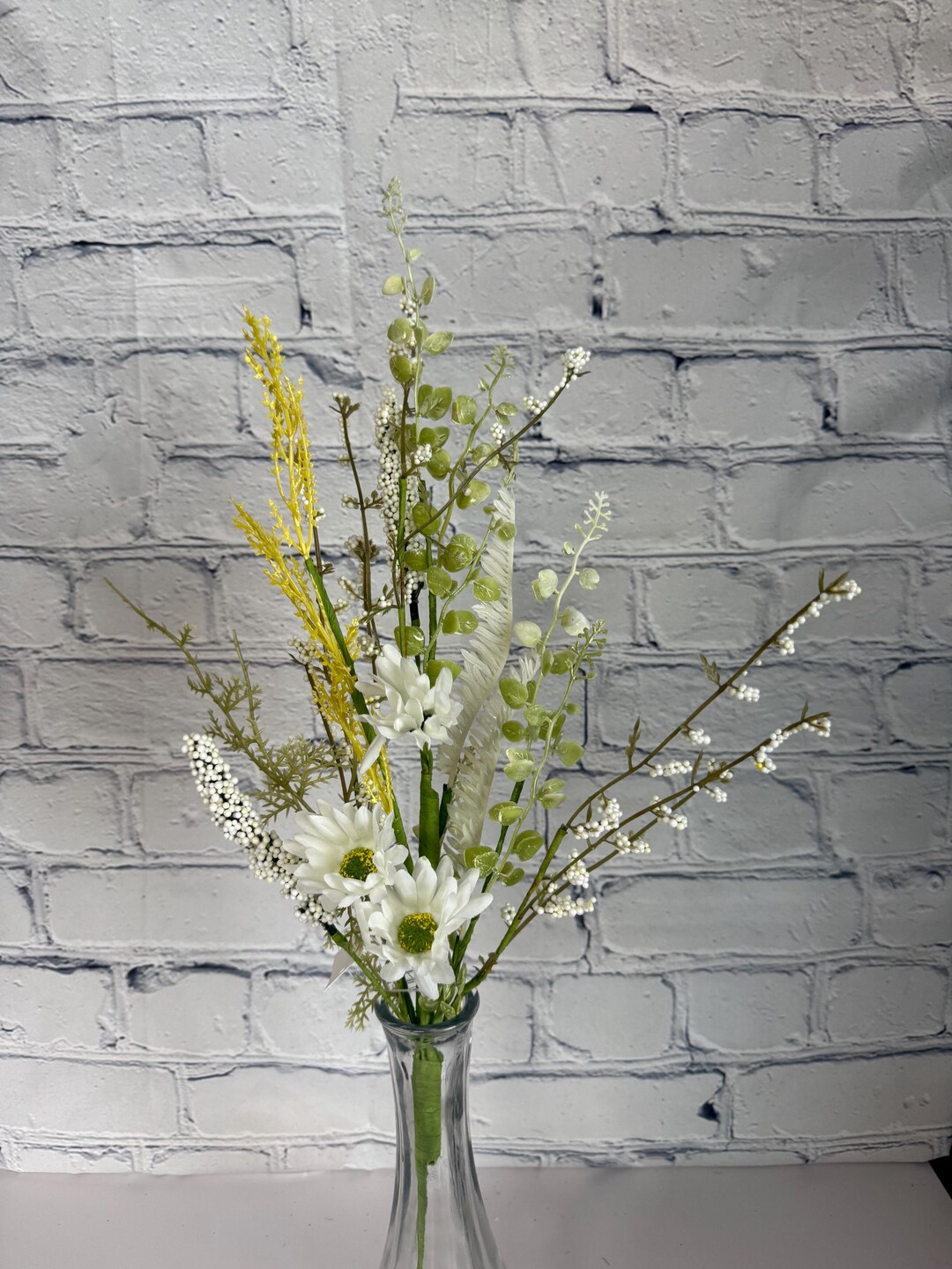 Cream Daisy Heather Pick 18”, Wreath Embellishment Supply, Floral ...