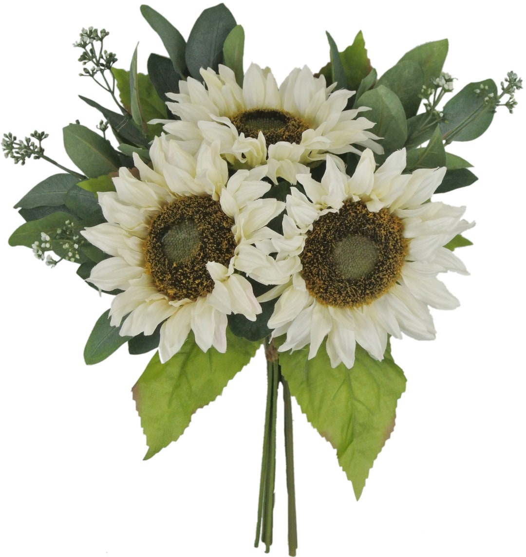 Creme Sunflower Bundle X 3 19", Sunflower, Spring, Easter, Summer and ...