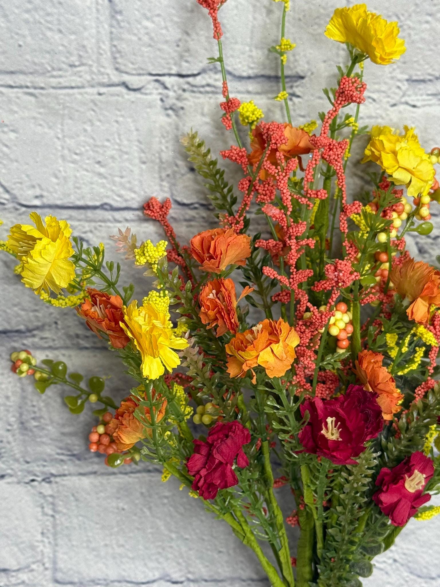 Spring Mini Flower, Orange Yellow Red 20”, Spring Mixed Floral, Spring ...