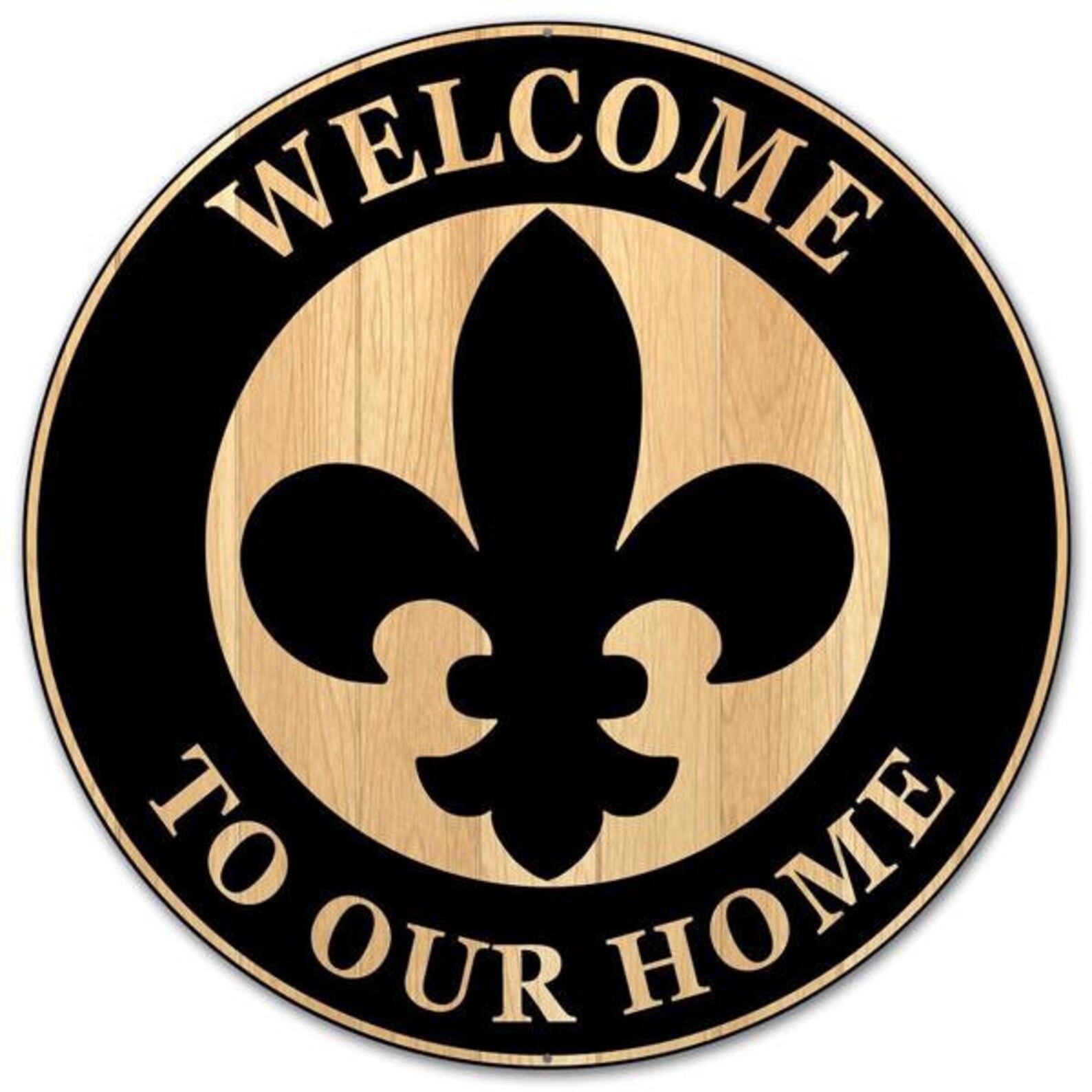 Fleur-de-lis Welcome Sign, welcome to Our Home 12 Dia Metal Fall Signs ...