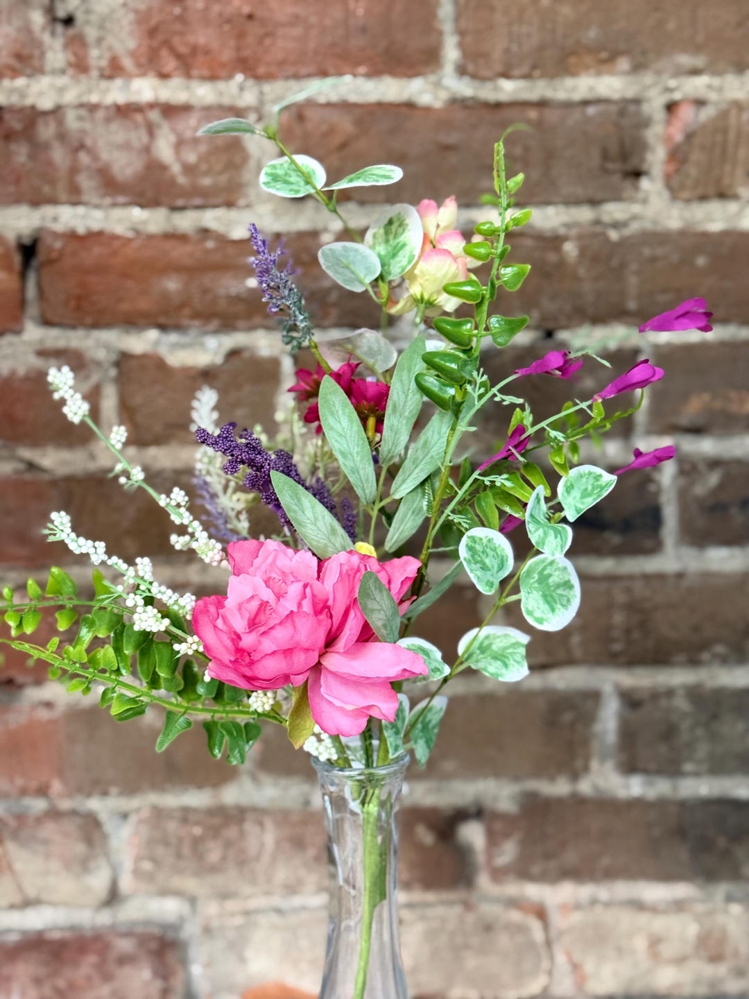 Peony Spray, Purple, Pink, Yellow Mix, 20"l, Wreath Supplies, Floral ...