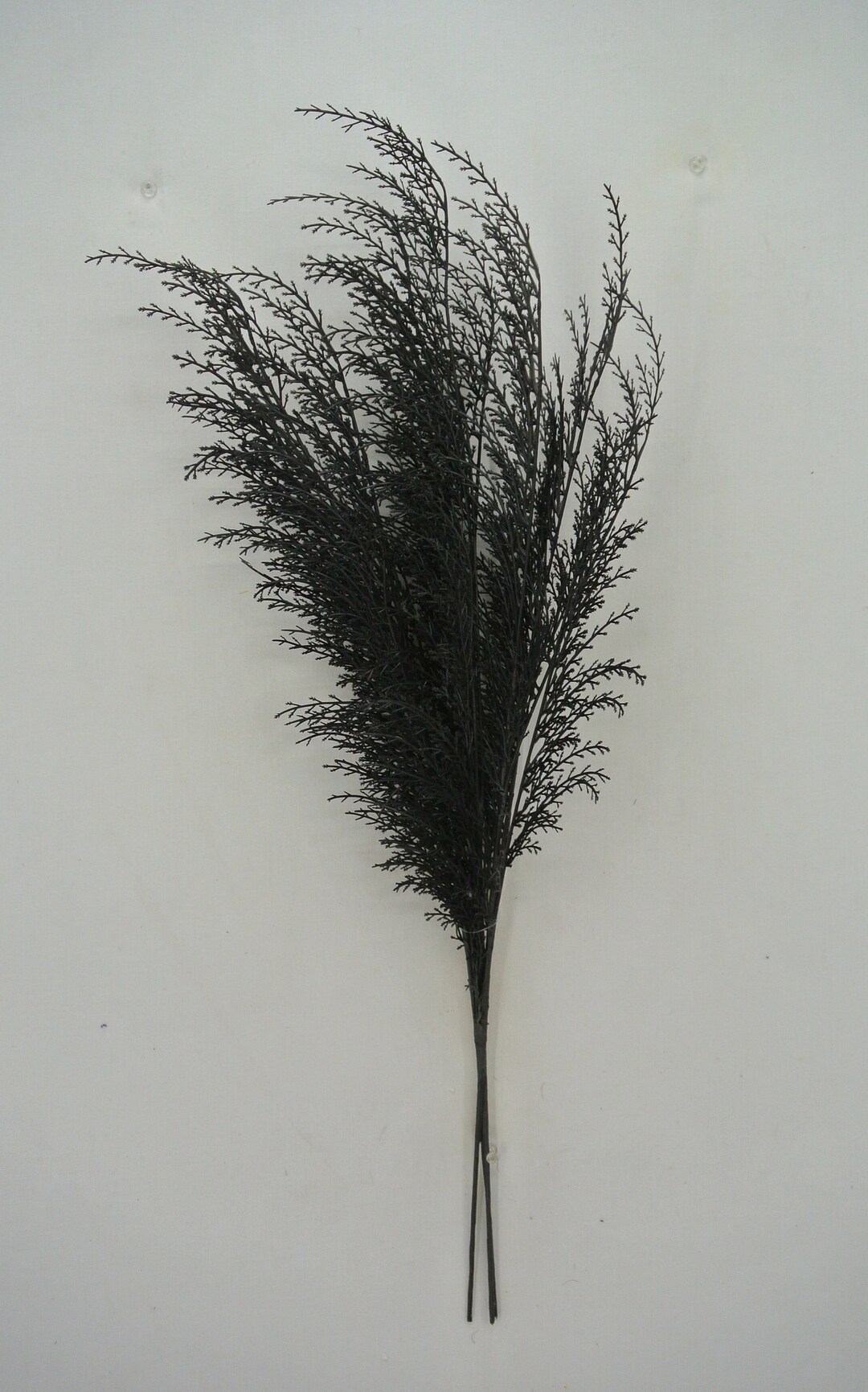 Halloween Black Phoenix Tail Fern X 3 Stems, Plastic 28" Wreath Supply ...