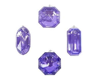 Crystal 4” Acrylic Jewel Assortment Set, Gem Ornament, Gold ...