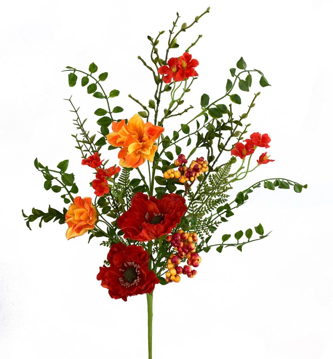 Red and Orange Poppy Azalea Spray 28, Spring, Summer Wreath ...